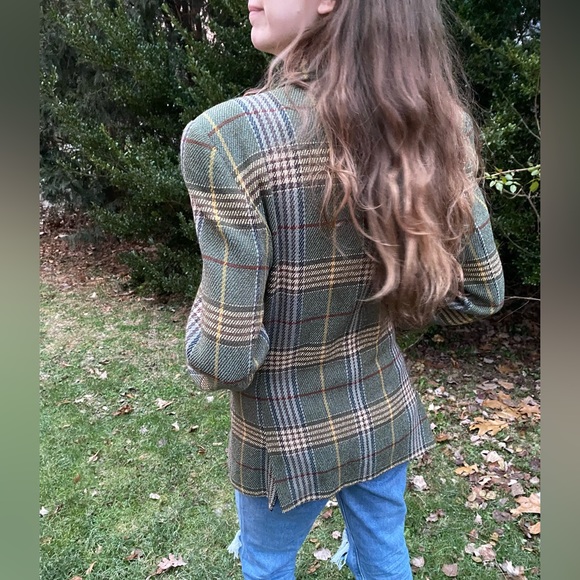 Emporio Armani | Jackets & Coats | Vintage Emporio Armani Made In Italy Olive Green Wool Plaid ...